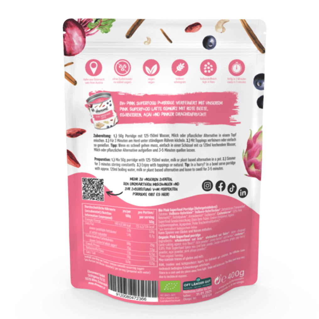 BIO Pink Superfood Porridge | ehrenwort-ch